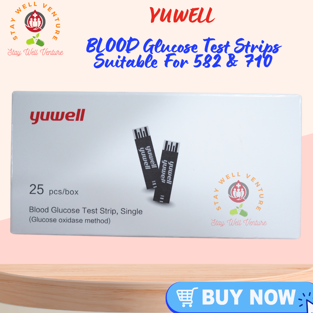 Yuwell blood Glucose Test Trips 25's/Box - new packaging - suitable for ...