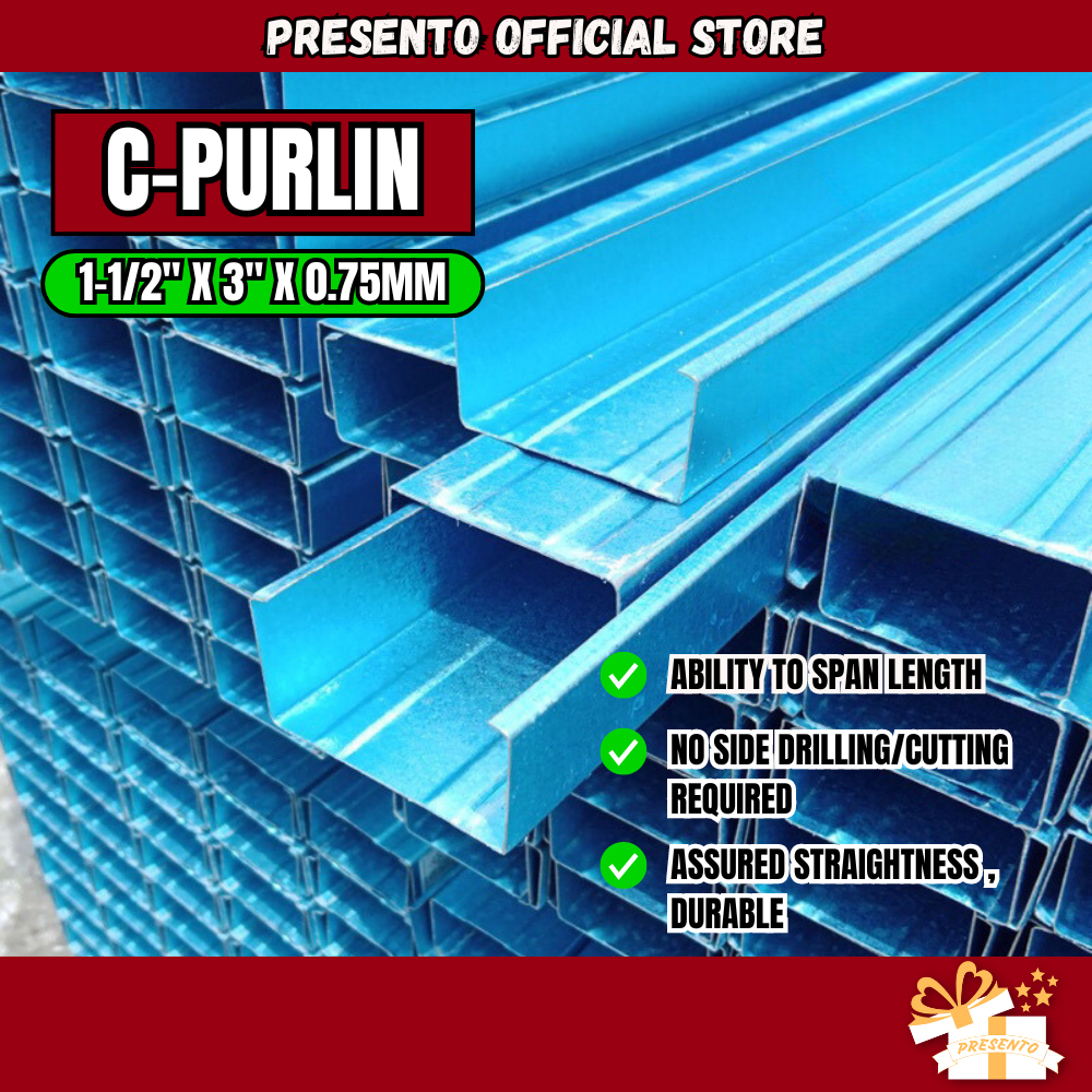 (1 PCS ) Blue C Purlin Channel For Roof Truss Rafter Top Hat Batten ...