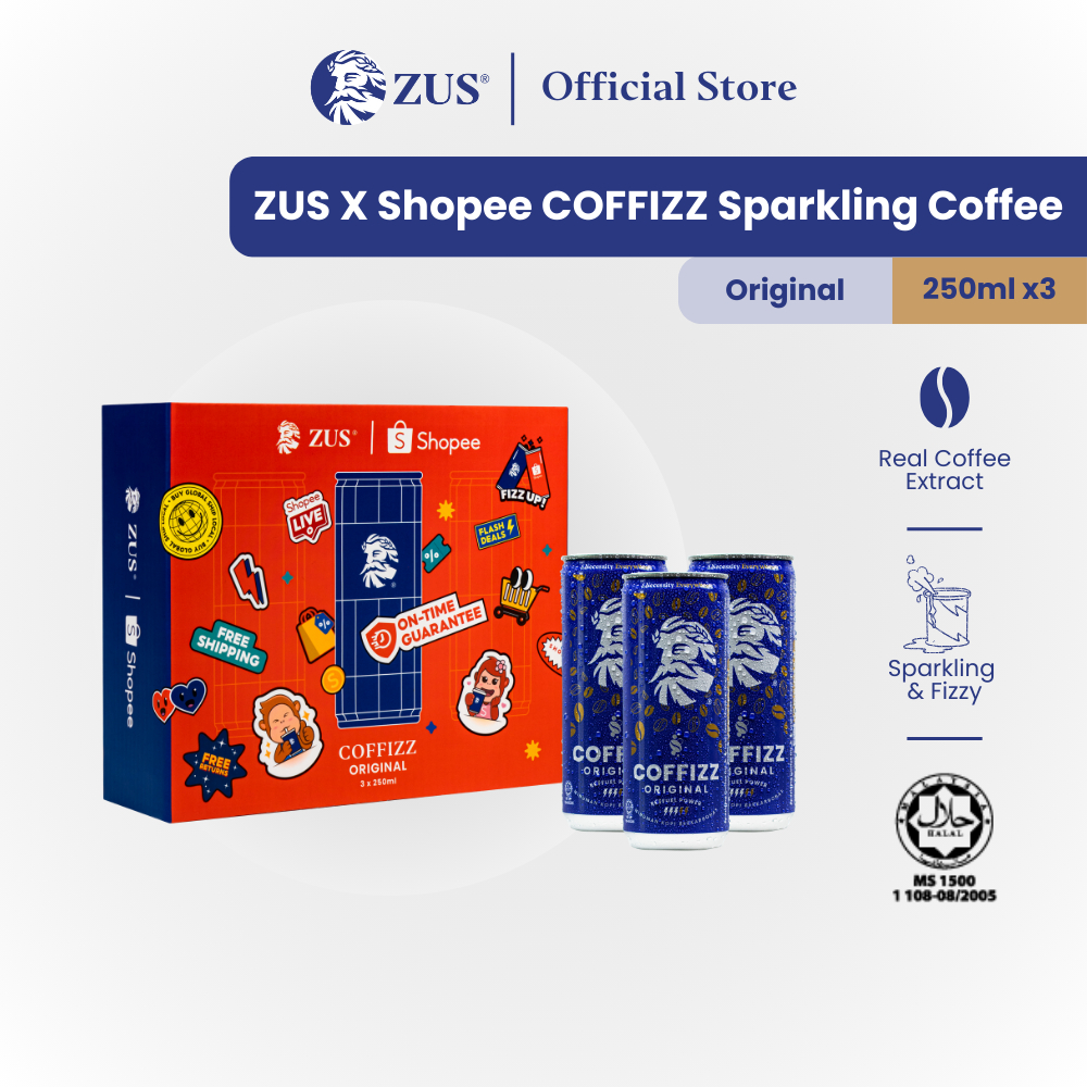 ZUS X Shopee COFFIZZ - Original - 250ml - 3's (Canned Coffee) | Shopee ...