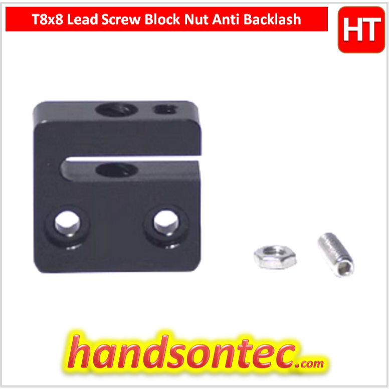 T8 (2x8) Lead Screw Block Nut – Anti Backlash Pitch:2mm Lead Distance ...