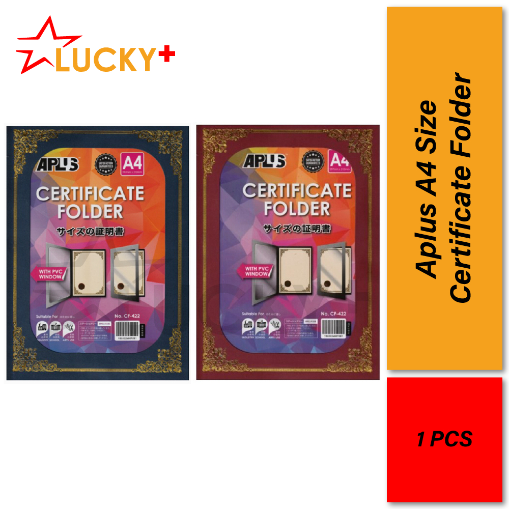 APLUS A4 Certificate Folder Soft Cover with PVC window (1pcs) / Holder ...