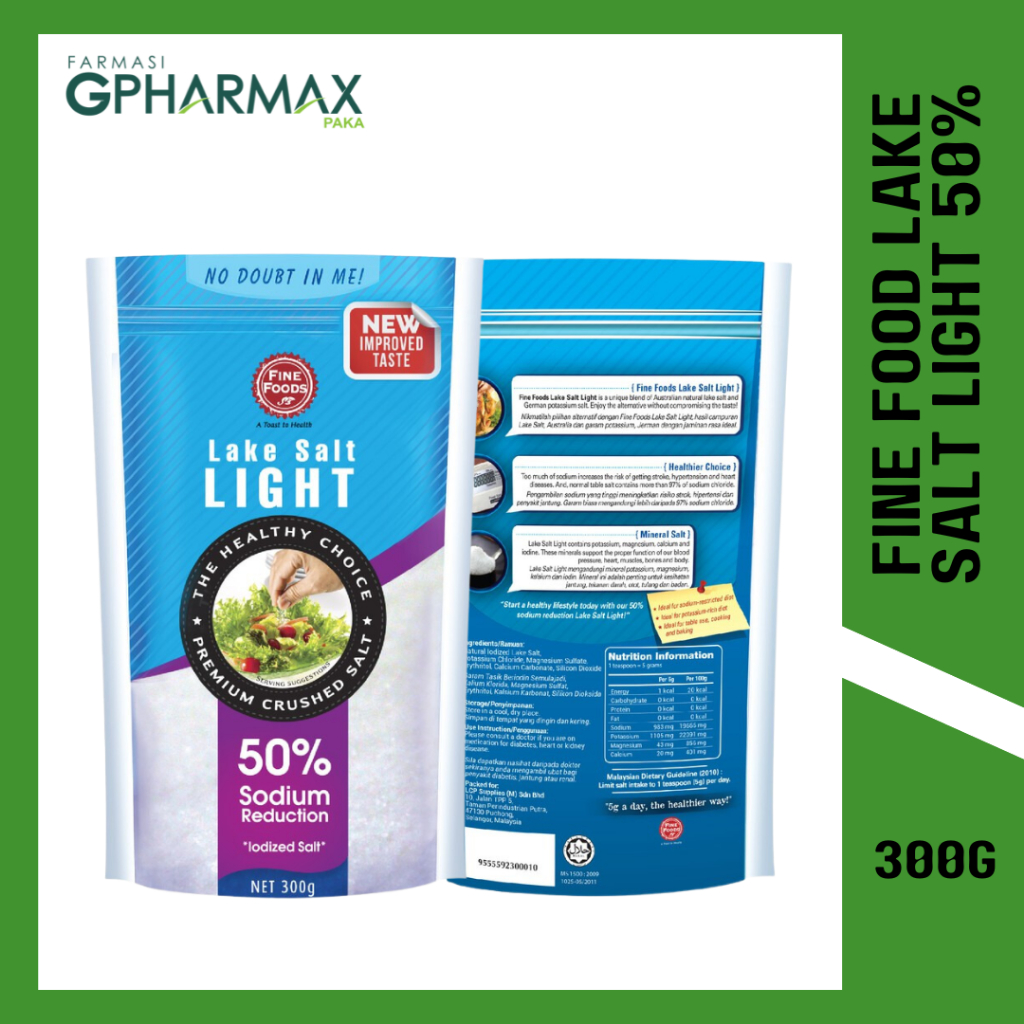 FINE FOOD LAKE SALT LIGHT 50% 300G | Shopee Malaysia