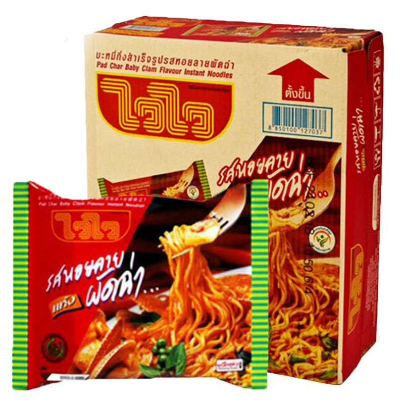 Wai Wai Pad Char Baby Clam Flavour Instant Noodles 60g Box 30 packs ...