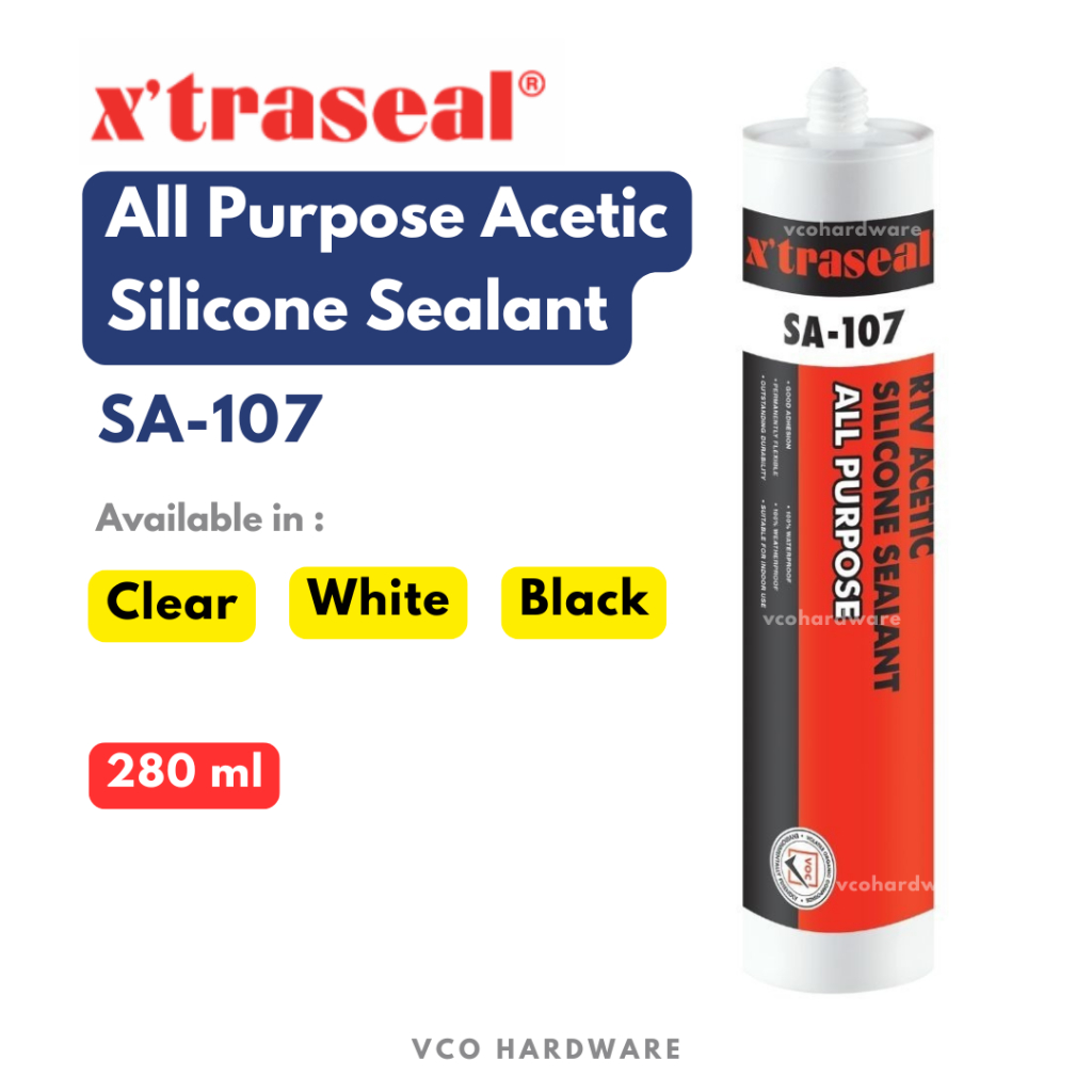 X'TRASEAL SA-107 All Purpose Silicone 280ml (Clear & White & Black) | Shopee Malaysia