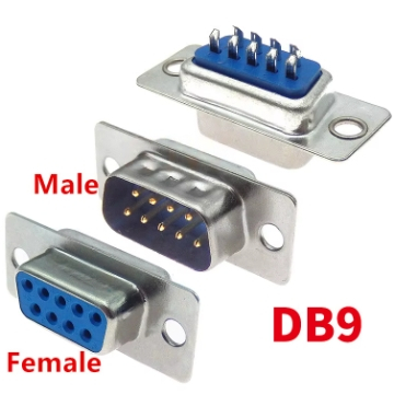 DB9 D-Sub Standard Connector 9 pin, Plug/Socket, Solder Cup and PVC ...