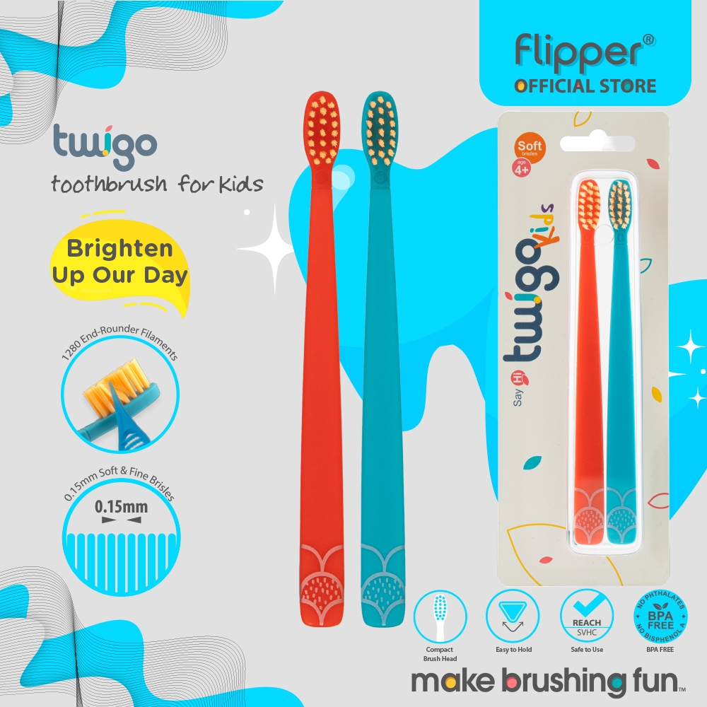Flipper Twigo Kids Toothbrush Soft | 2pcs Value Pack | for Kids ...