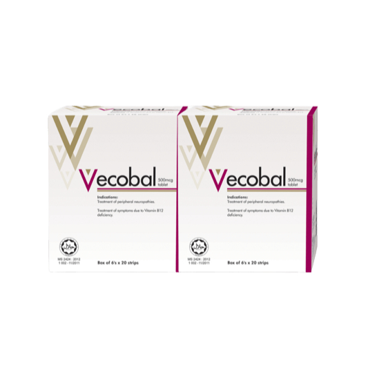 Vecobal 500mcg tablet 6x20s/ twin pack control | Shopee Malaysia