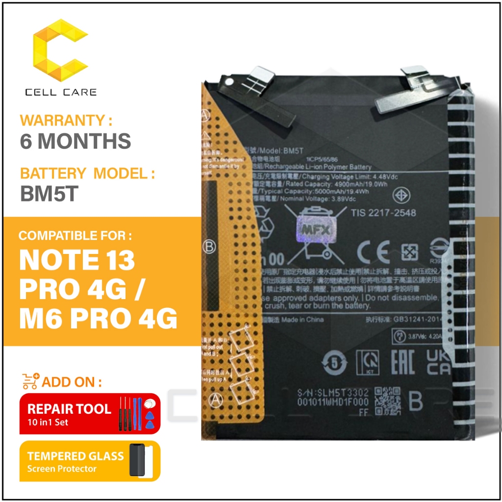 Battery Bateri BM5T For REDMI NOTE 13 PRO 4G / POCO M6 PRO 4G (5000 mAh ...