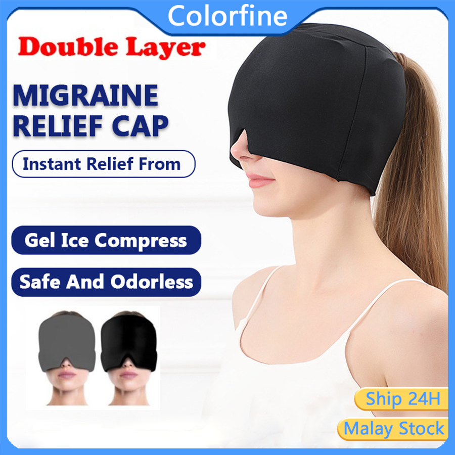 【Double layer】Migraine Relief Cap Gel Reusable Headache Migrain Hat ...