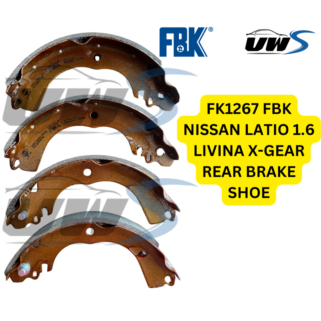 FK1267 FBK NISSAN LATIO 1.6 LIVINA X-GEAR REAR BRAKE SHOE | Shopee Malaysia