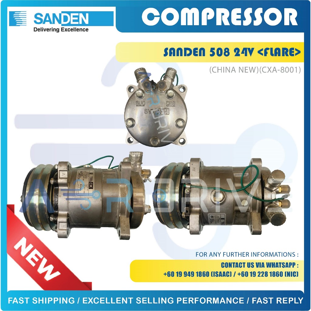 CHINA NEW SANDEN 508 24V COMPRESSOR ( CXA-8001 ) | Shopee Malaysia