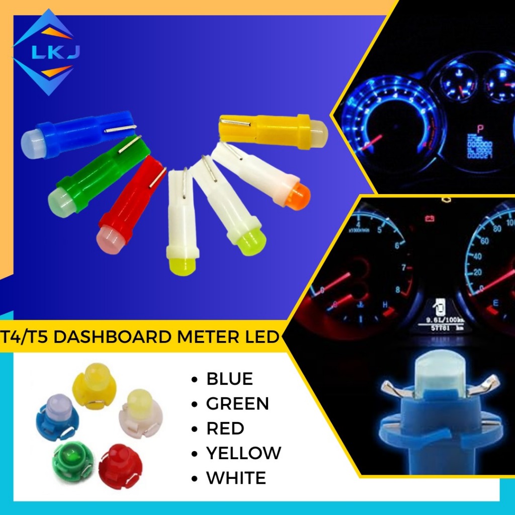 1pcs LED Meter Bulb T5 T4.7 B8.5D 1SMD 5050 air-cond bulb interior bulb ...