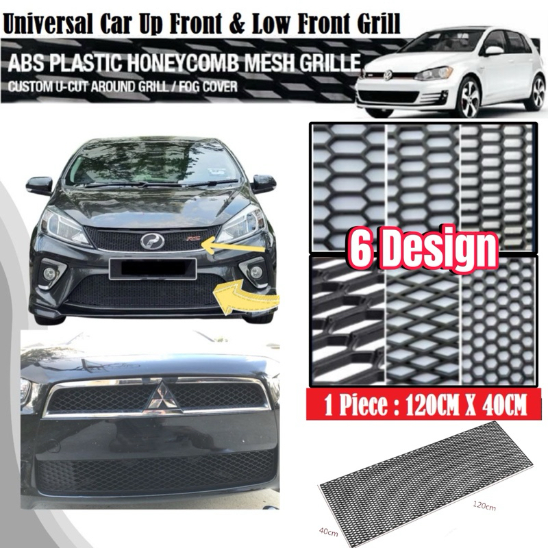Universal Black ABS Plastic Racing Honeycomb Mesh Grill Spoiler Bumper ...
