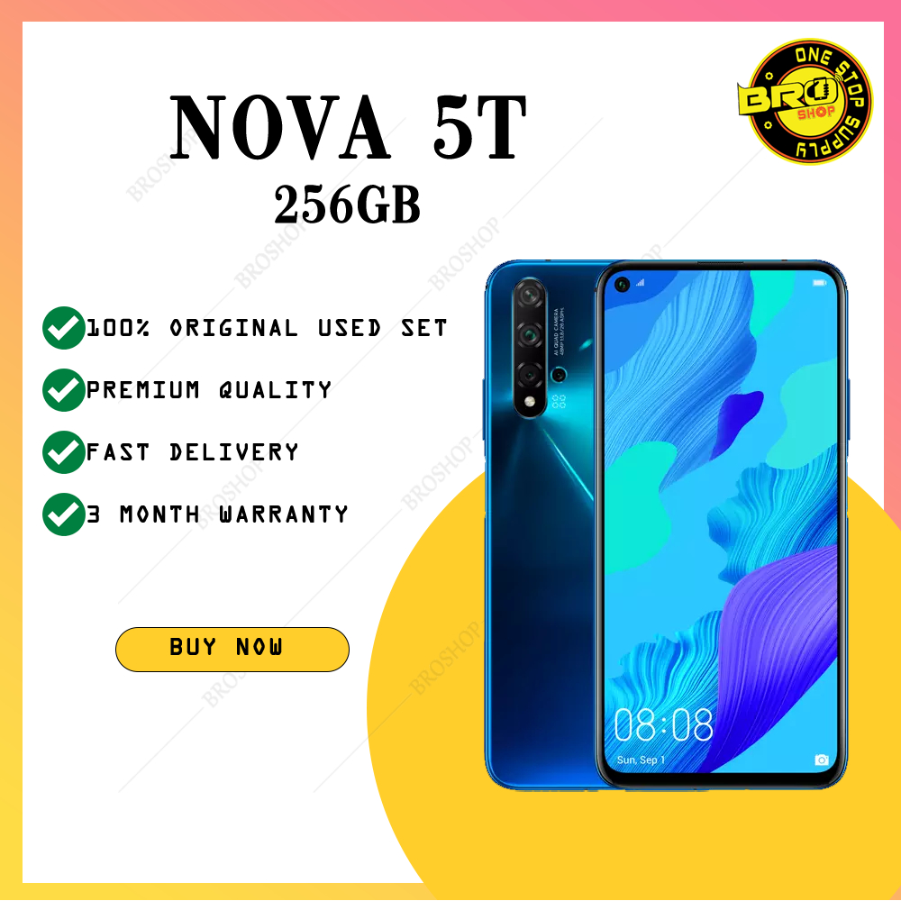 100% Original NOVA 5T 8GB + 128GB / 8GB + 256GB ( 2nd Phone Secondhand Used Terpakai Condition ...