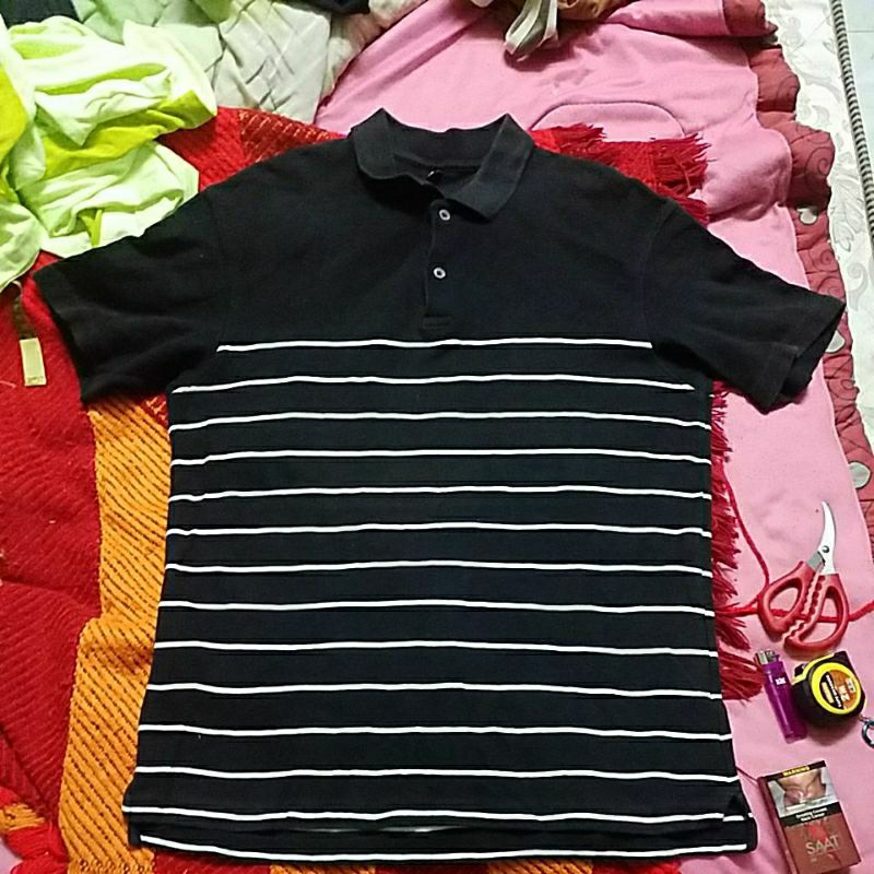 UNIQLO POLO SHIRT STRIPE PIT 21 LABUH 28 INCI | Shopee Malaysia