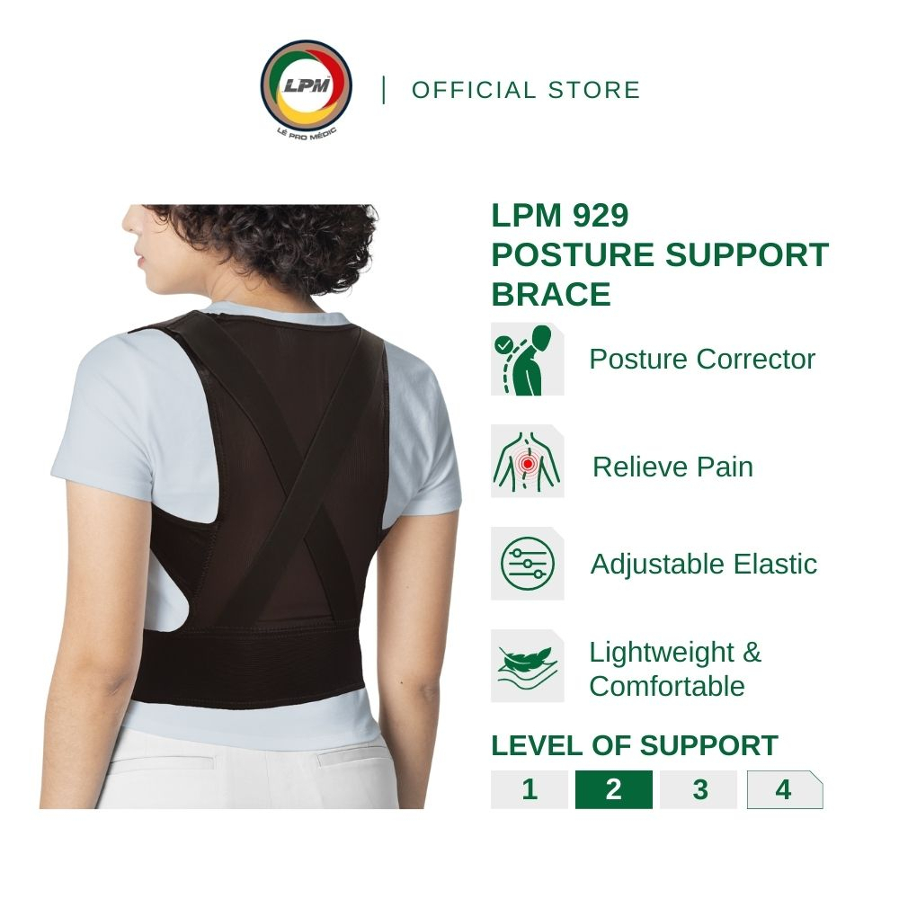 LPM Posture Support Brace 929 Adjustable Elastic Posture Corrector Help Relieve Back Pain ...