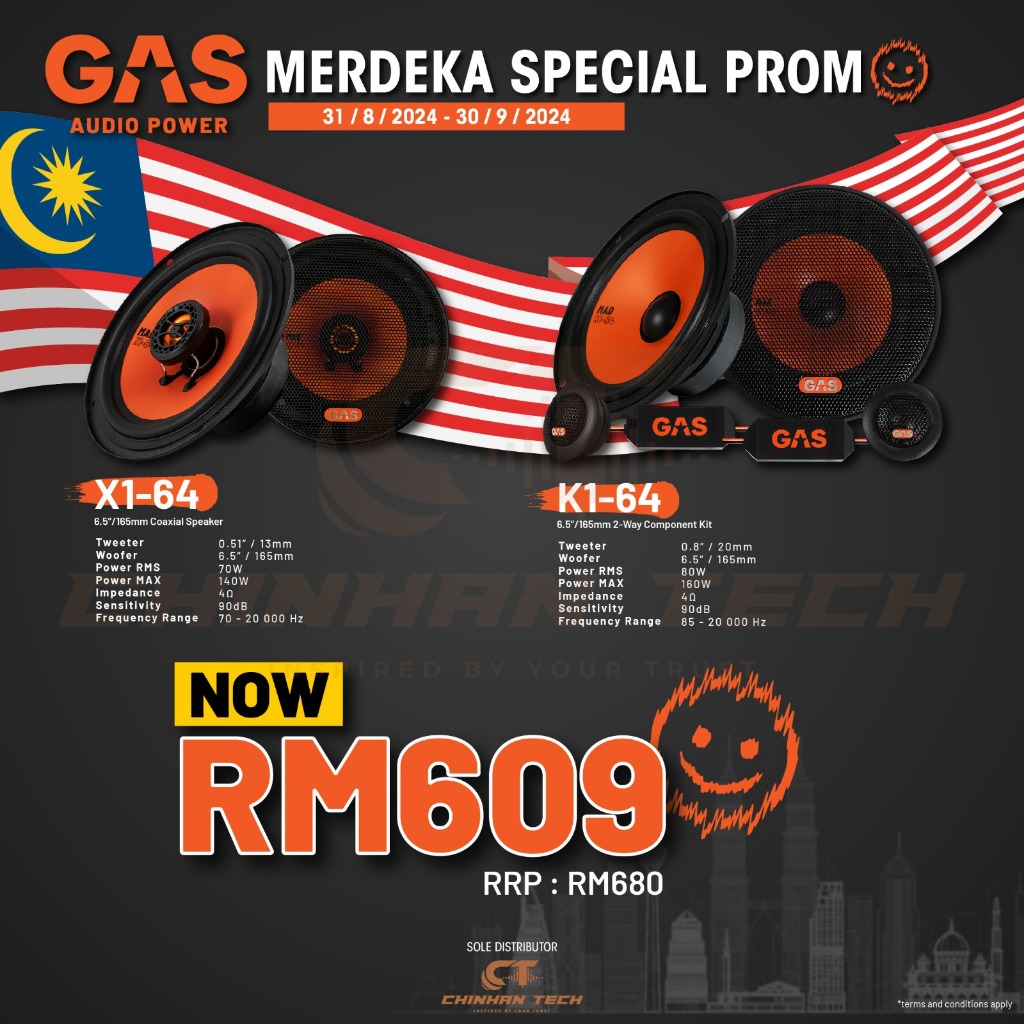 GAS Audio Power Merdeka Combo Sale RM609 Front & Back Speaker | Shopee ...