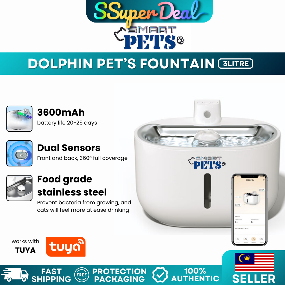 Smartpets Smart Fountain Pet Drinking Water Dolphin | Shopee Malaysia