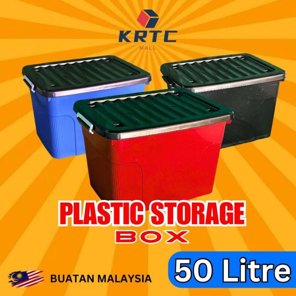 Storage Box 50 Litre //Storage Box with wheels/ Bekas Simpanan /Storage ...