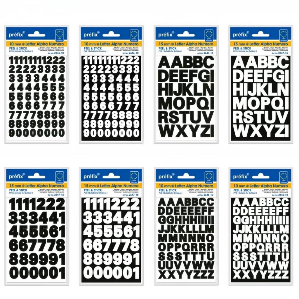 Cactus Prefix PVC Waterproof Sticker ABC / 123 Numbering Alphabet ...