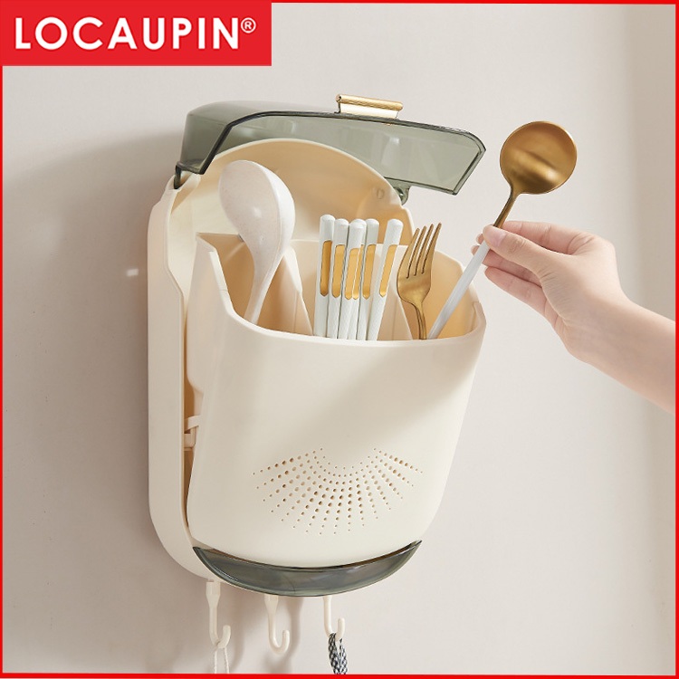 Locaupin Kitchen Utensil Holder Multi Wall Mount Utensil Rack ...