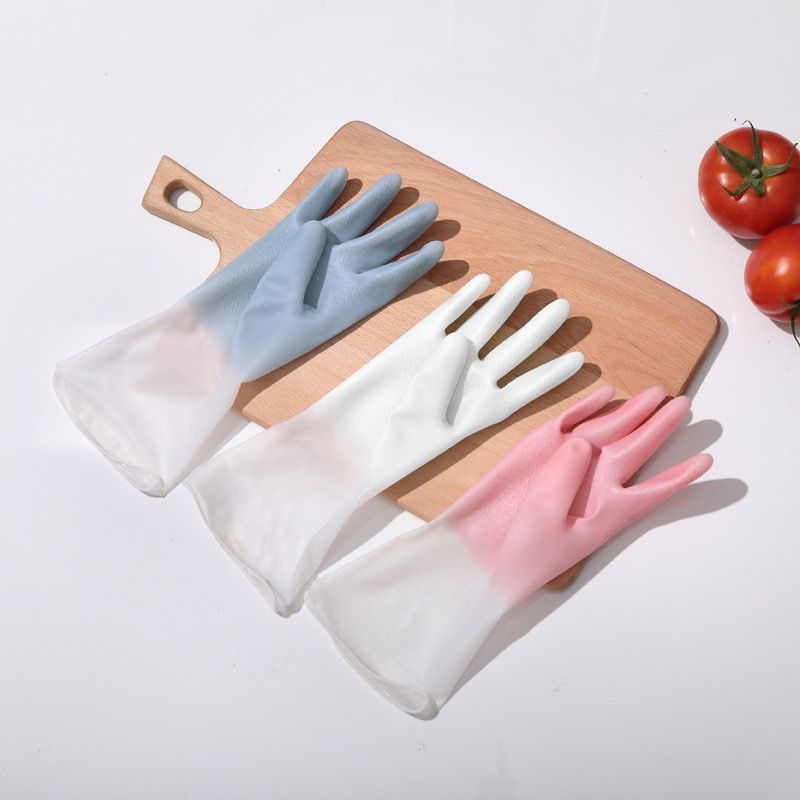 Dishwashing Gloves Kitchen Waterproof Thick Rubber Gloves Rubber Latex ...
