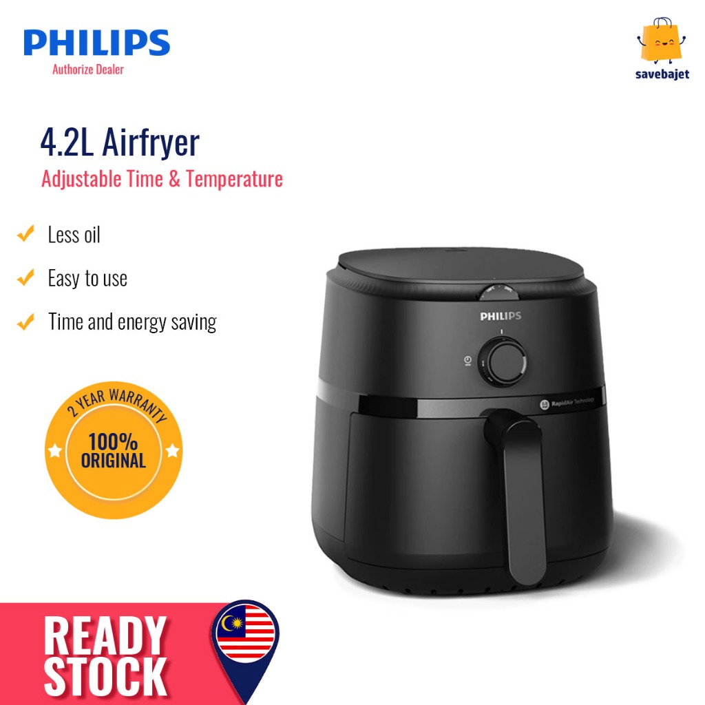 PHILIPS Airfryer 3000 Series (3.7L) HD9100/20 HD9100/80(BK) | Shopee ...