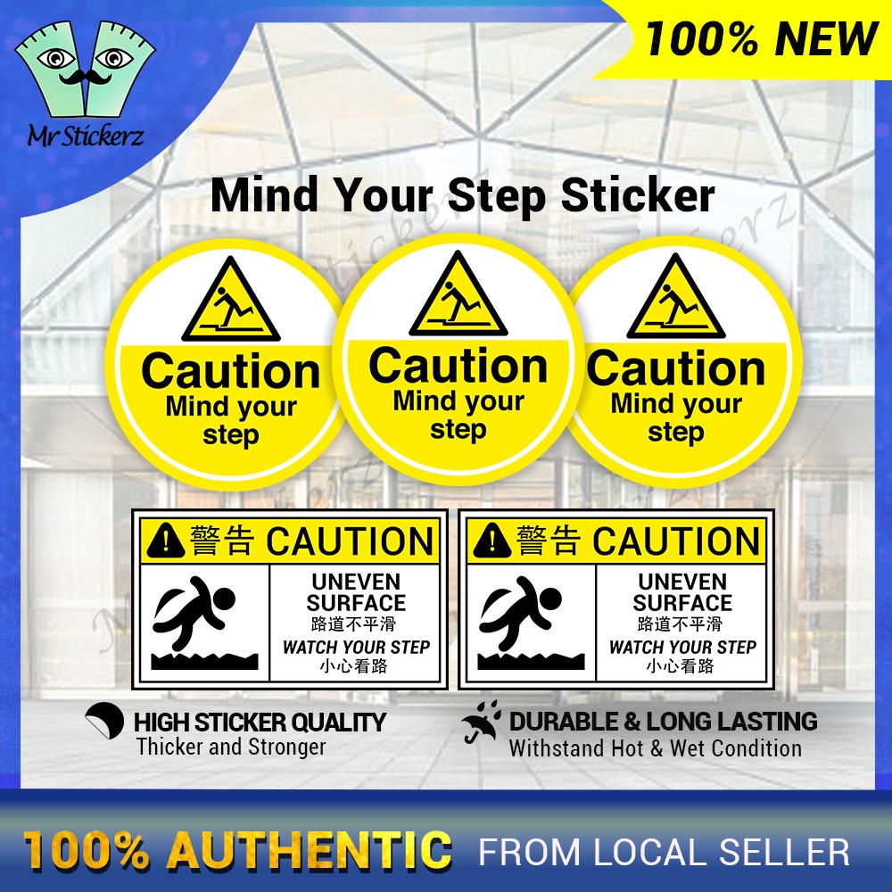 Mind Your Step Sticker High Sticker Quality Long Lasting | Stairs ...