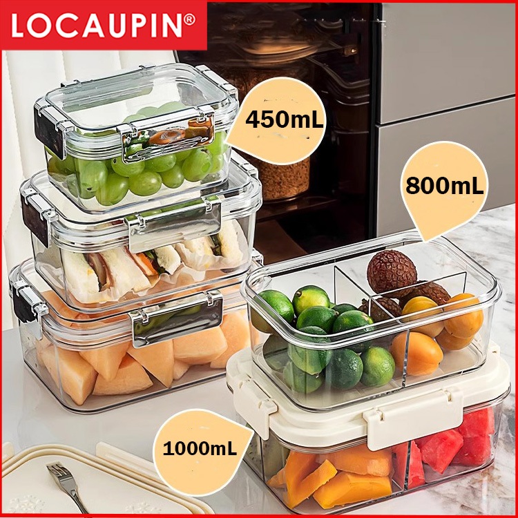 Locaupin Fruit Salad Food Container Box with Removable Tray, for Lunch ...