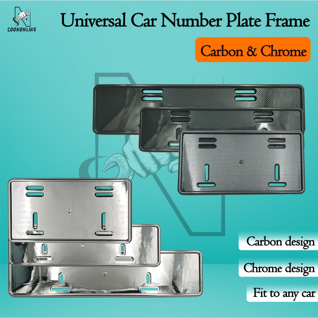 Plastic ABS Chrome Carbon Number Plate Holder Licence Plate Frame ...