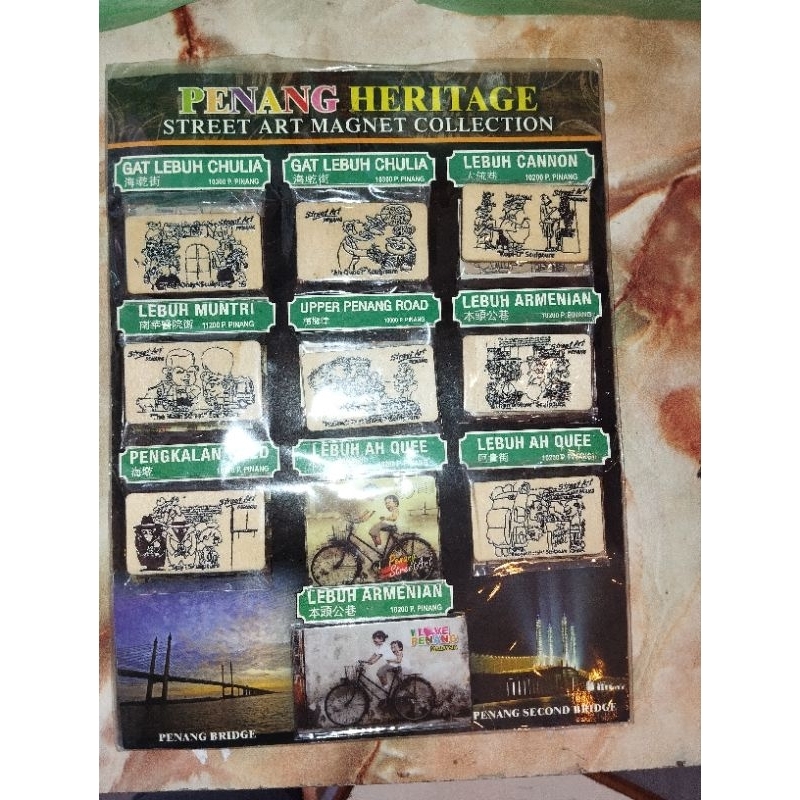10 PCS SET Penang Street Art Penang Collection Souvenir Fridge Magnet | Shopee Malaysia