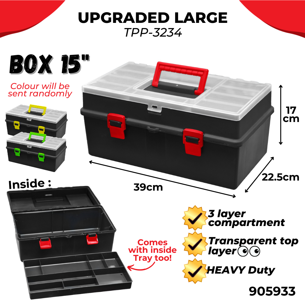SUPERSAVE ToolBox Plastic Tool Box Set Spanar Box Plastic Storage Toll Box Fishing Box Bekas ...