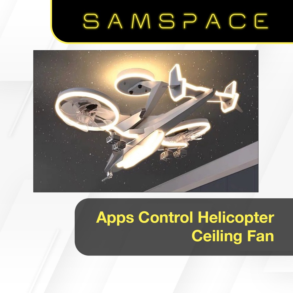 SamSpace Apps Control Helicopter Ceiling Fan with 3 Adjustable | Shopee ...