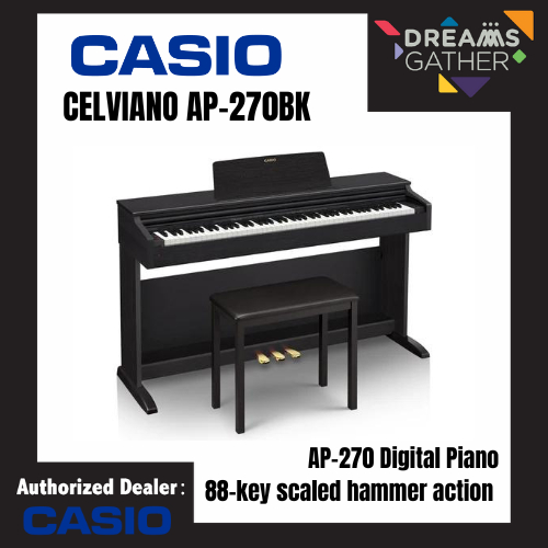 Casio | CELVIANO AP-270BK Digital Piano 88-key scaled hammer action | Shopee Malaysia