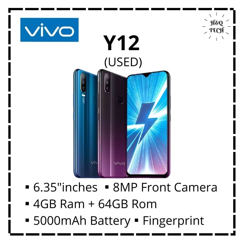 VIVO Y12 4GB RAM+ 64GB ROM 6.35"INCH PHONE FULLSET FINGERPRINT LTE ...