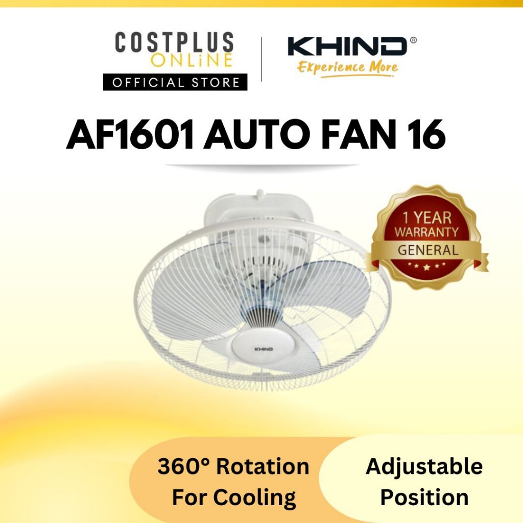Khind AF1601 16" / AF1801 18" Auto Fan 360 Degree Rotation Ceiling Fan ...