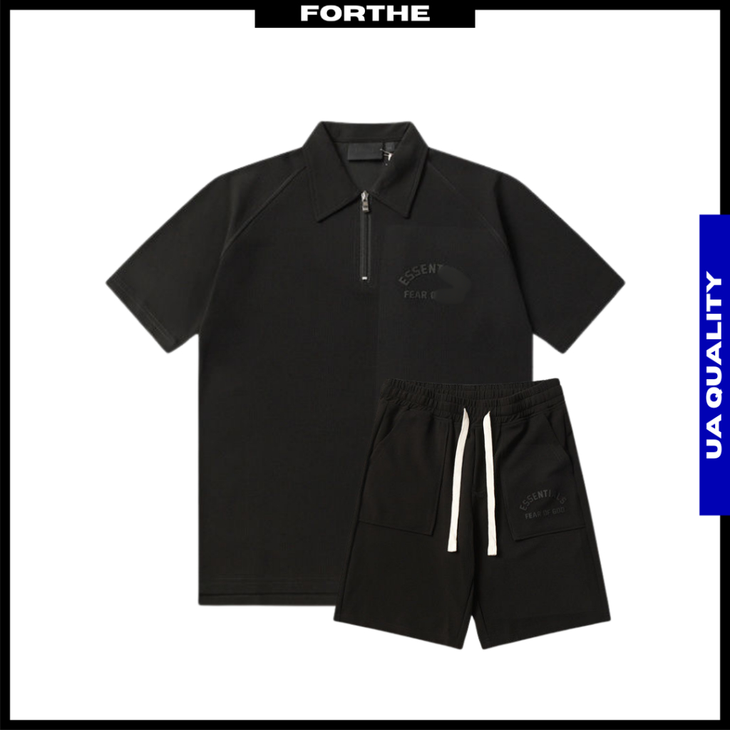 FOG ESSENTIALS Polo Shirt Short Sleeve Streetwear FOG Essentials Polo ...
