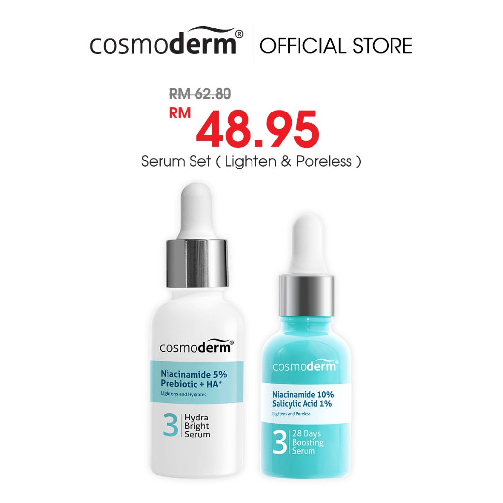 Cosmoderm Niacinamide Serum Set (Lighten & Poreless) | Shopee Malaysia