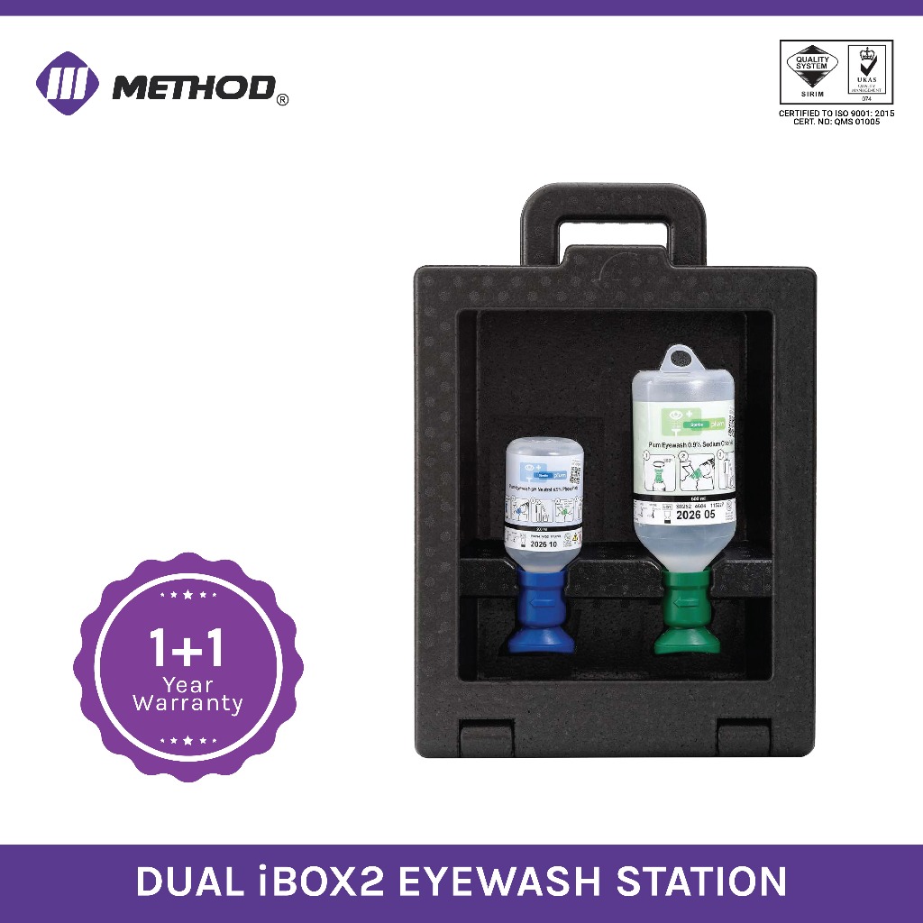EP 4921 Dual iBox2 Eyewash Station PLUM 200ml EP 4752 + 500ml EP 4604 ...