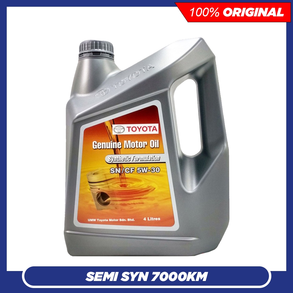 TOYOTA 5W30 SN/CF Semi Synthetic Engine Oil (4L) 5W-30 | Shopee Malaysia