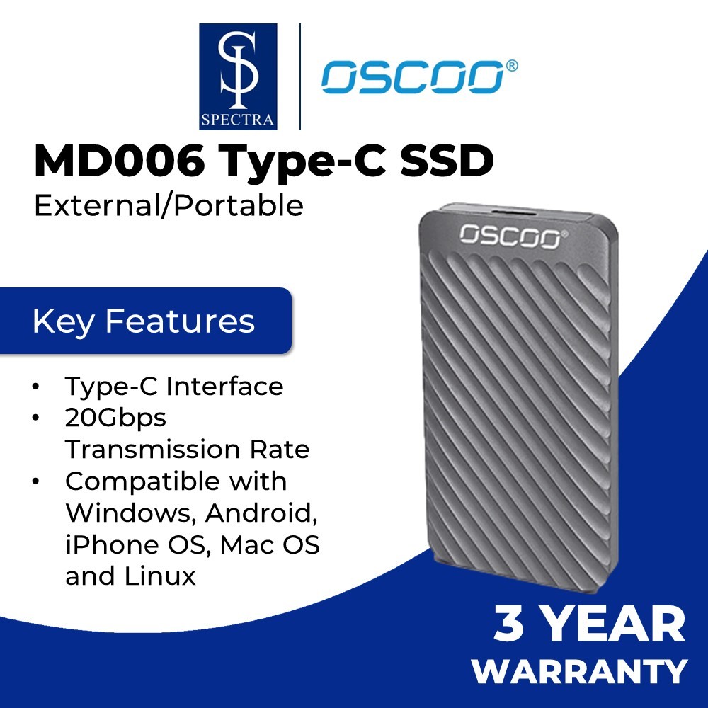 OSCOO MD006 External Portable Solid State Drive SSD USB 3.2 Gen 2 (1TB/2TB) | Shopee Malaysia