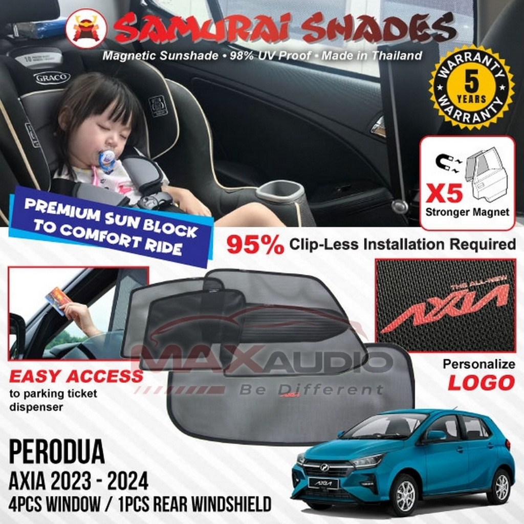 (5-Yrs Warranty) PERODUA AXIA 2023 - 2024 SAMURAI SHADES Premium ...
