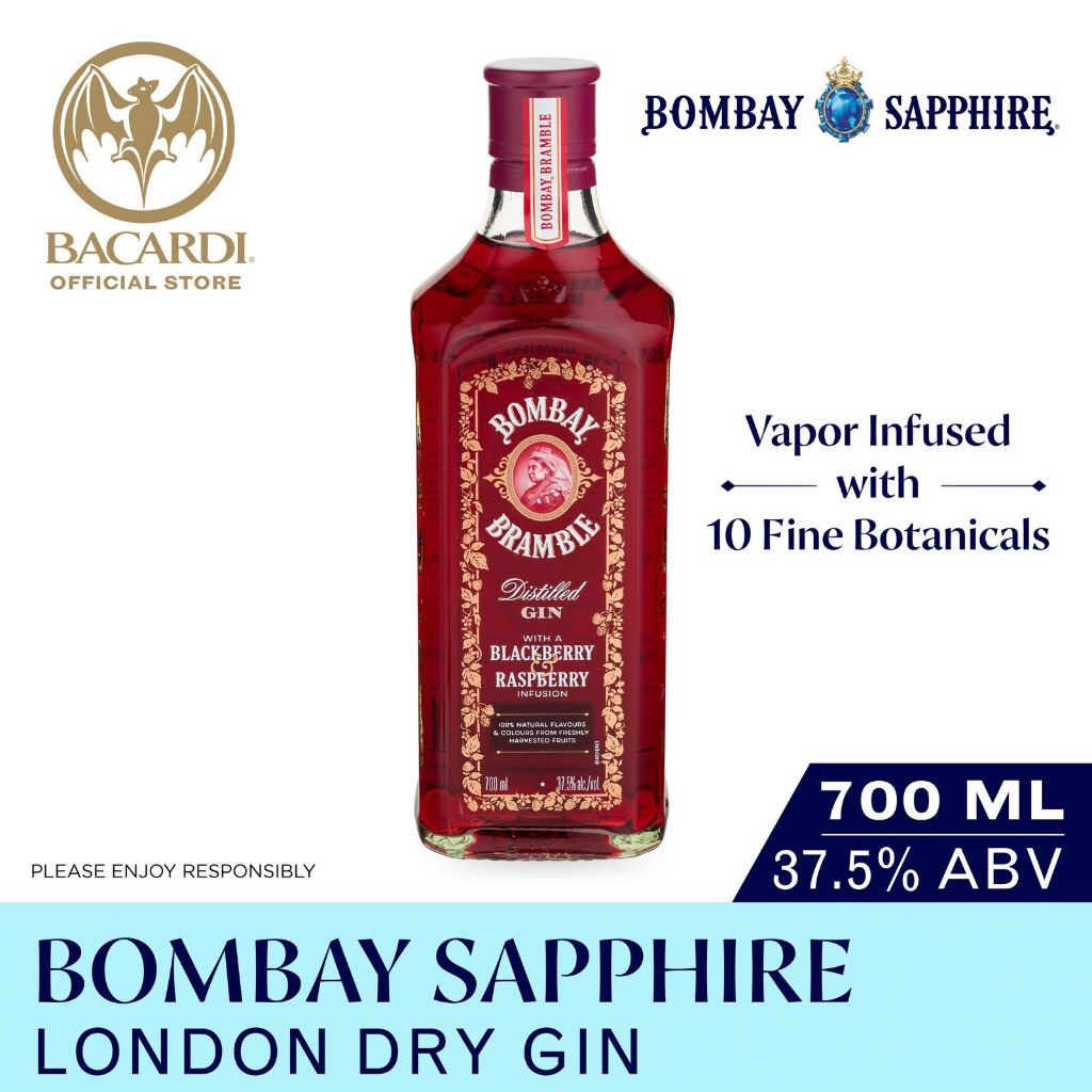 Bombay Bramble Flavoured Gin - 700ml / 70cl, 37.5% ABV - Gin Infused ...