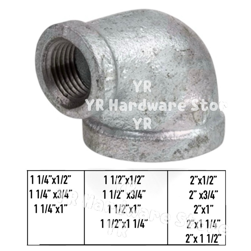 Gi Reducing ELBOW 1 1/4” 1 1/2” 2” Reducer ELBOW Gi 1/4” 3/8” 1/2” 3/4 ...