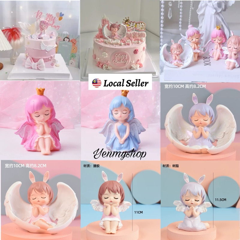 Dolls Little Girl Annie Angel Cake Topper Birthday Cake Decoration ...