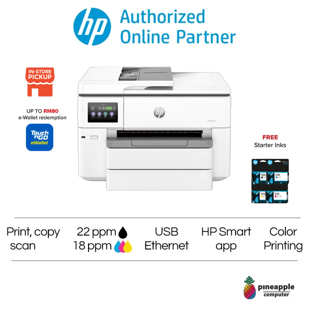 HP OfficeJet Pro 9730 Ethernet, USB, Wi-Fi Wide Format All-in-One ...