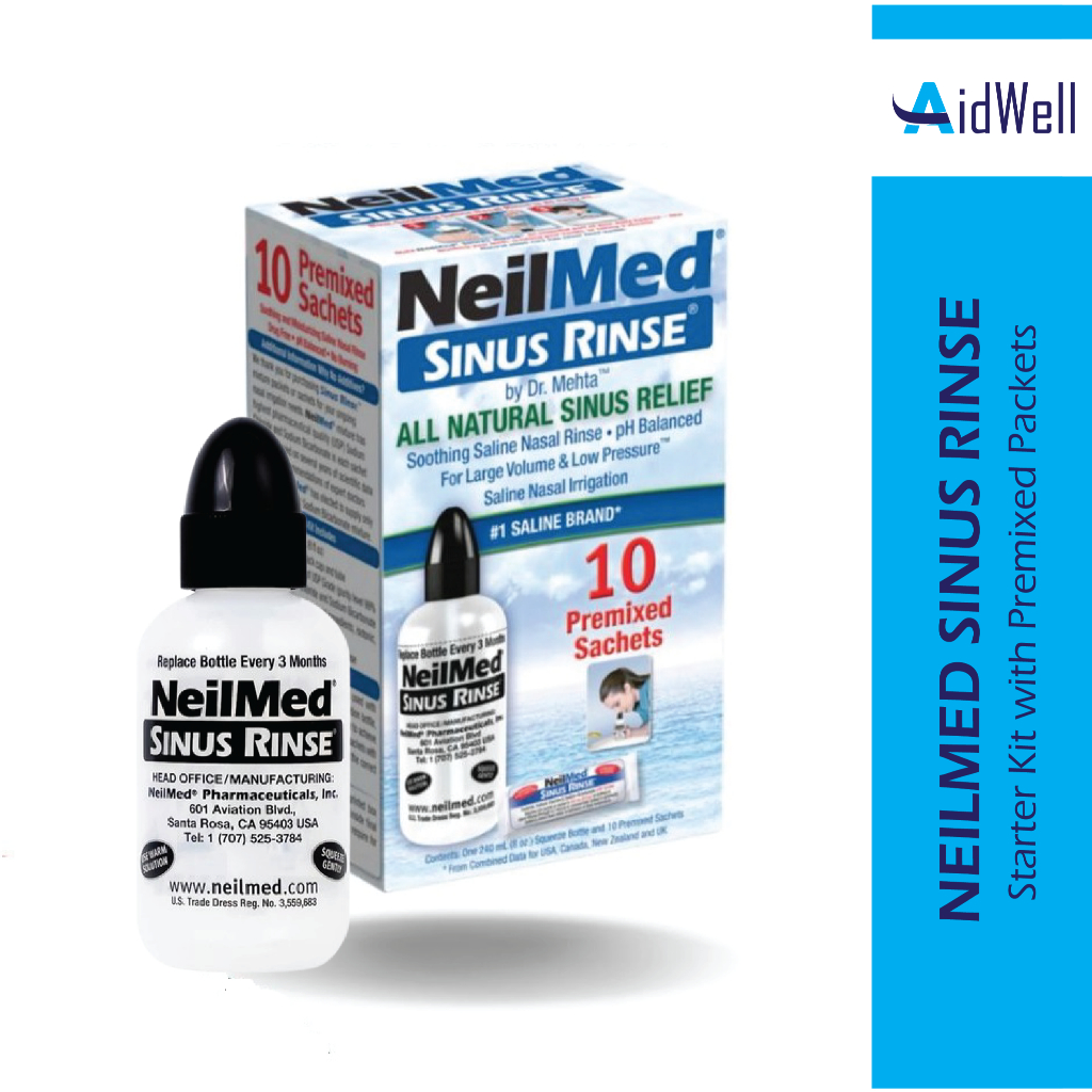 Neilmed Sinus Rinse Adult Starter Kit 10's / Premix sachet 20's ...
