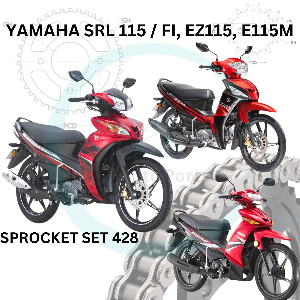 SPROCKET SET 428 SPOCKET RANTAI MOTOR YAMAHA LAGENDA 115 FI SRL 115 FI ...