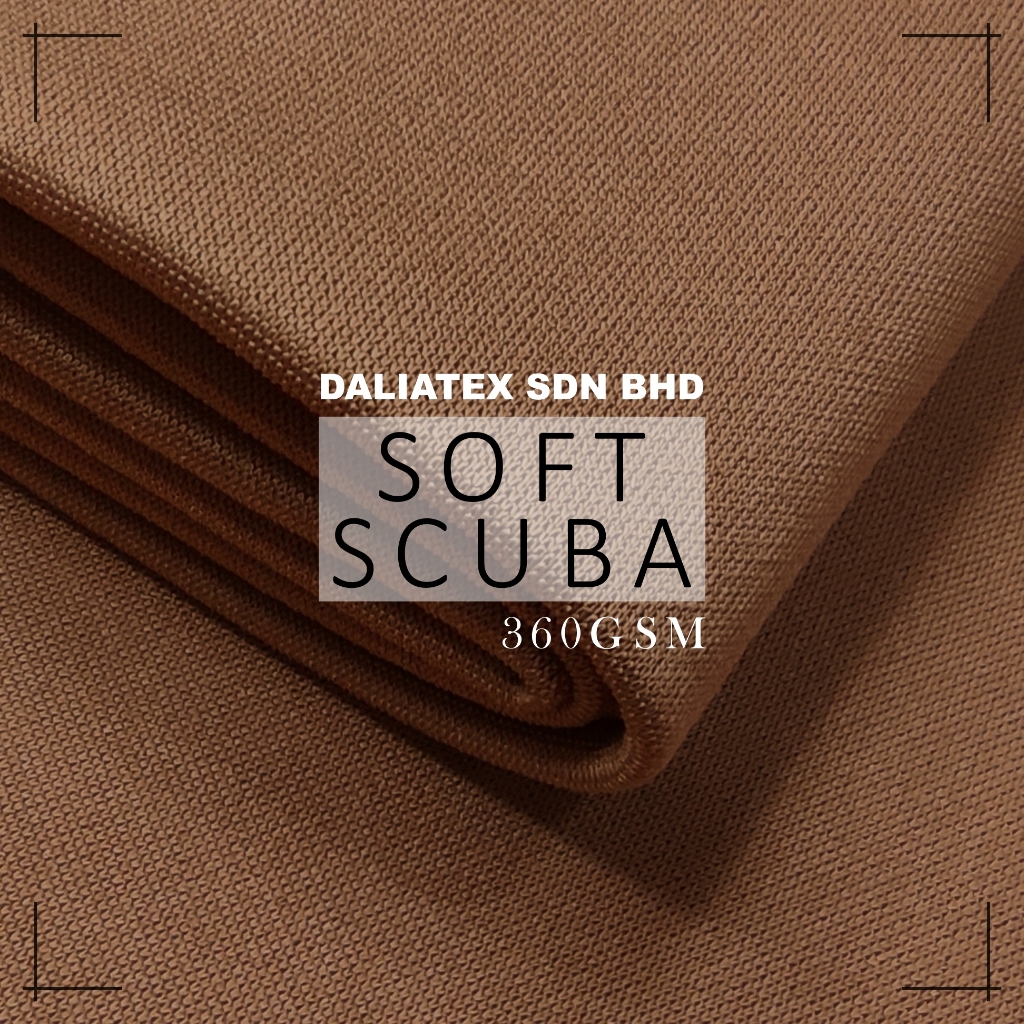 Kain Soft Scuba Plain Kain Awning Stretchable Fabric Bidang 60 (0.5m ...