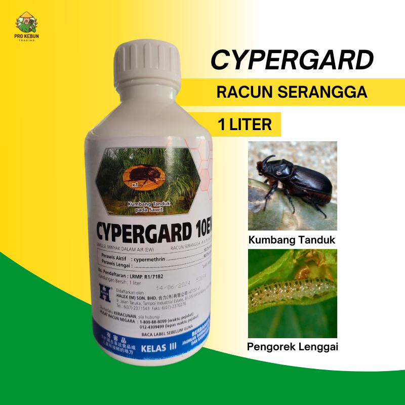Halex Cypergard 10EW Insecticide Racun Serangga 1 Liter Racun Ulat Pengorek Buah Racun Kumbang ...